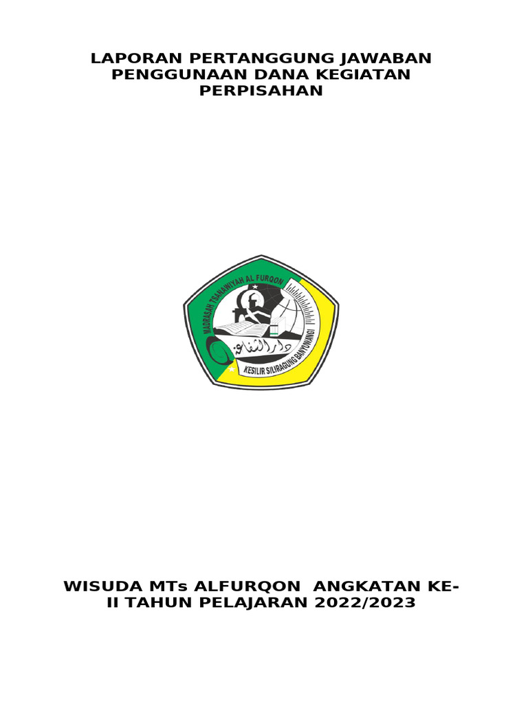 Rekapan LPJ Wisuda Mts Alfurqon 2022-2023 | PDF