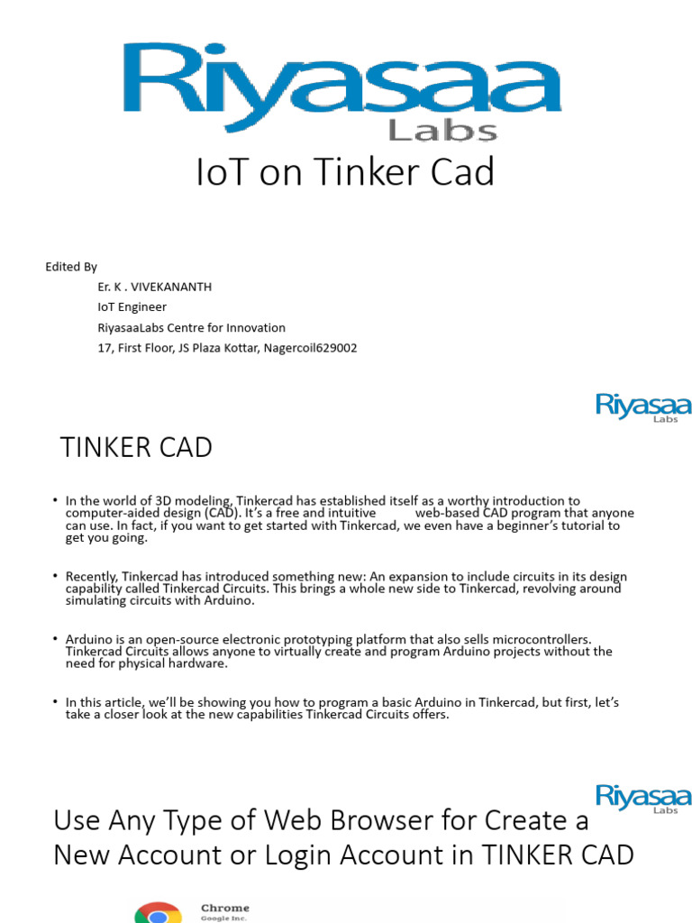 IoTtinkerCAD LAB Manual | PDF | Arduino | Computer Aided Design