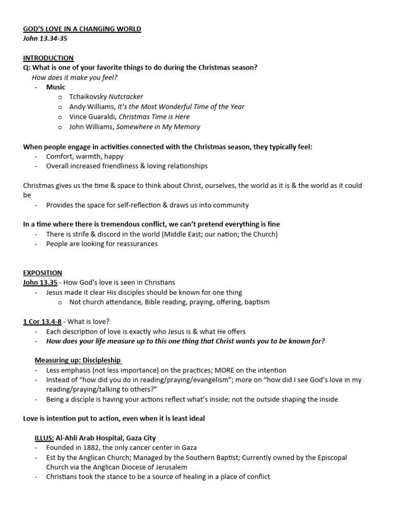God's Love in A Changing World | PDF | Jesus | Disciple (Christianity)