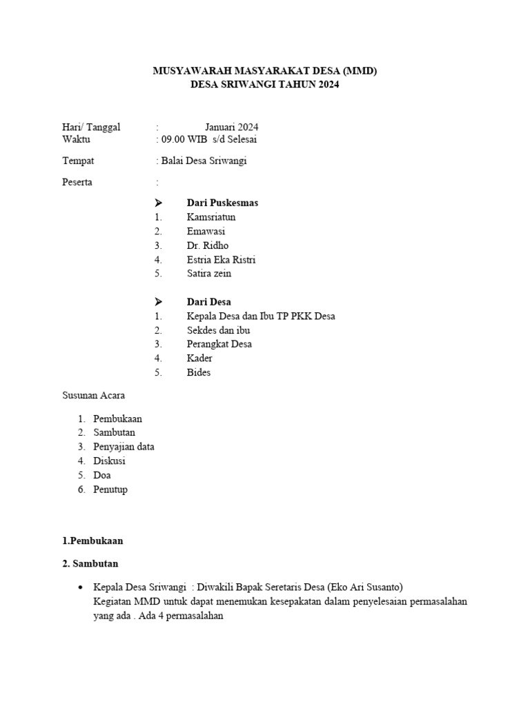 MMD Desa Margodadi 2024 | PDF