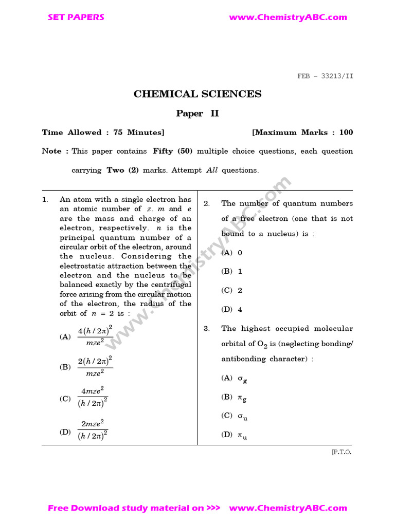 (WWW - chemistryABC.com) SET Chemistry Papers | PDF | Chemistry | Physical Sciences