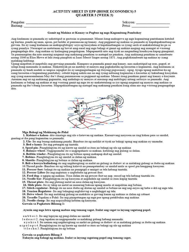 Activity Sheet in Epp | PDF