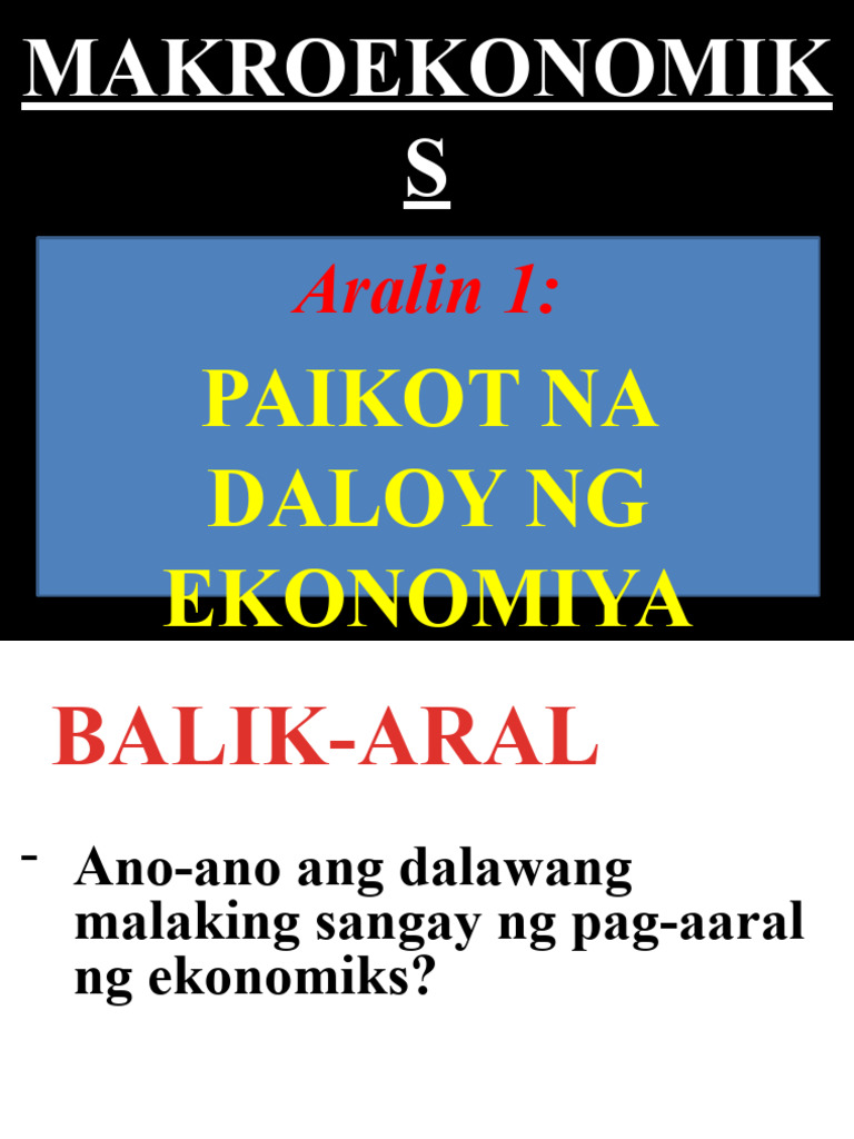 Paikot Na Daloy NG Ekonomiya | PDF