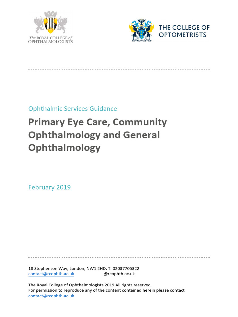 Primary Eye Care, Community Ophthalmology and General Ophthalmology ...