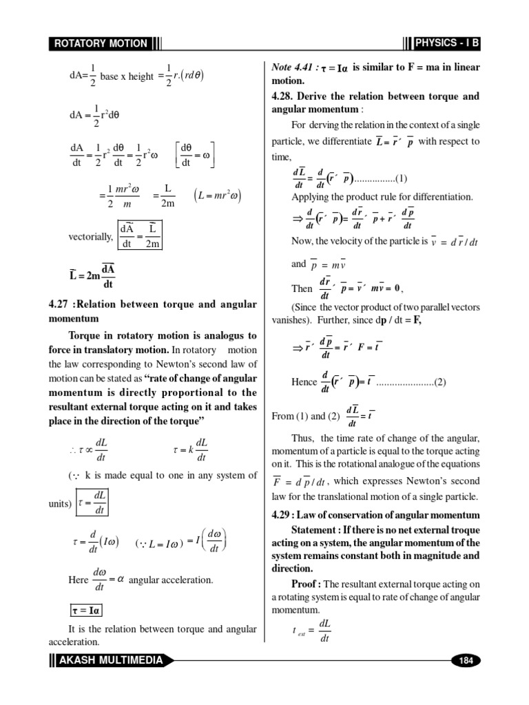 10.rotational 3 | PDF | Torque | Rotation Around A Fixed Axis