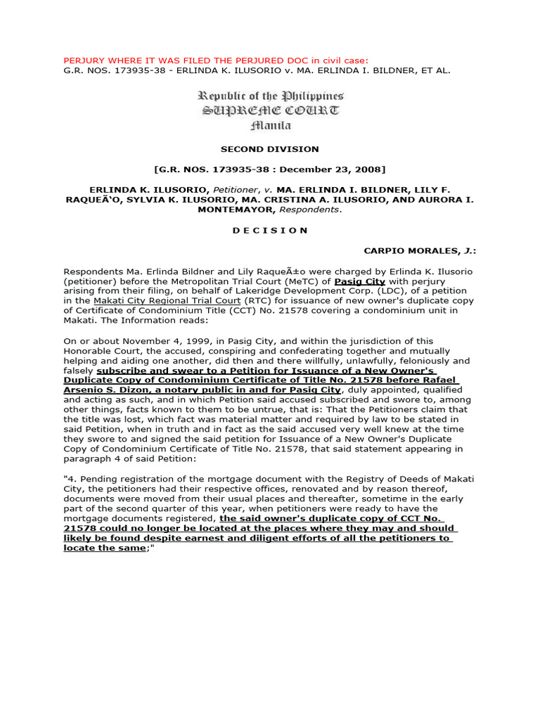 Venue For Perjury Cases | PDF | Affidavit | Complaint