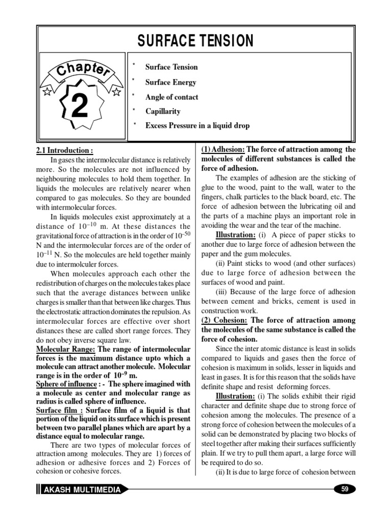 Surface Tension (59-89) | PDF | Surface Tension | Adhesion Surface Tension (59-89) | PDF | Surface Tension | Adhesion