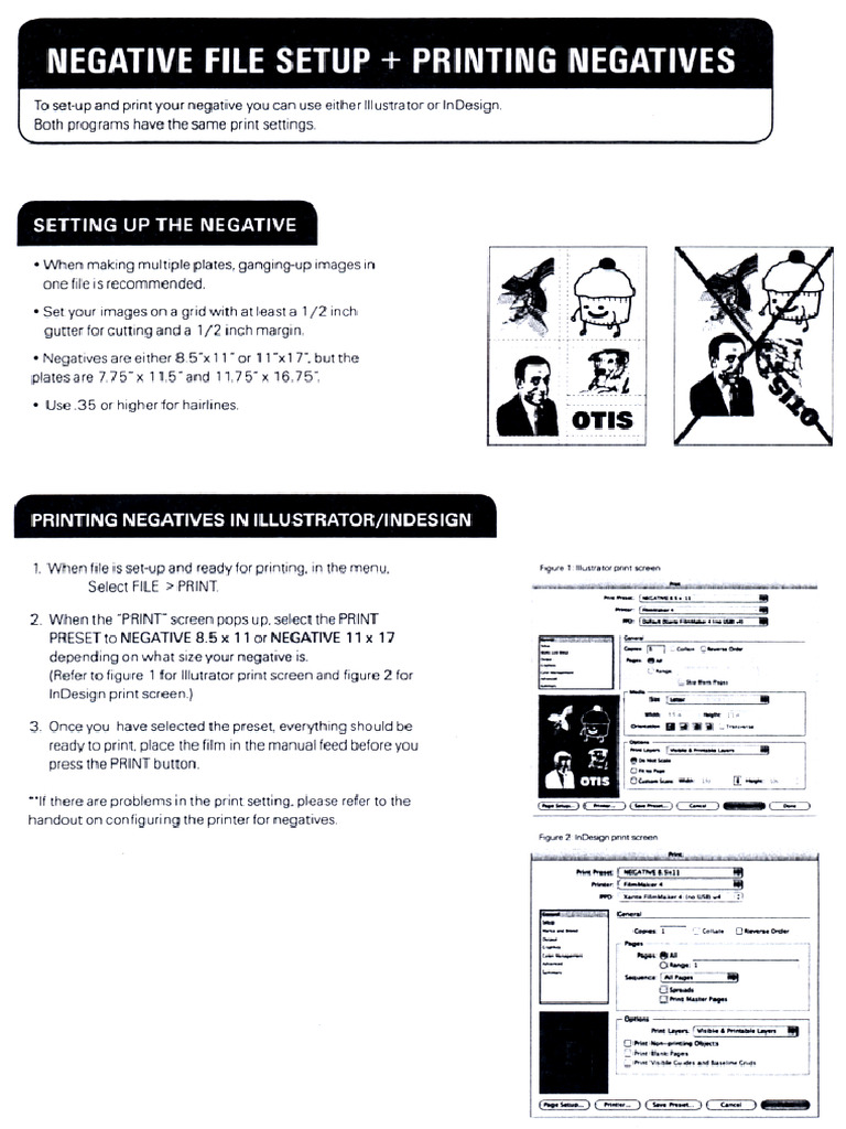 Negative File Setup & Printing Negatives | PDF