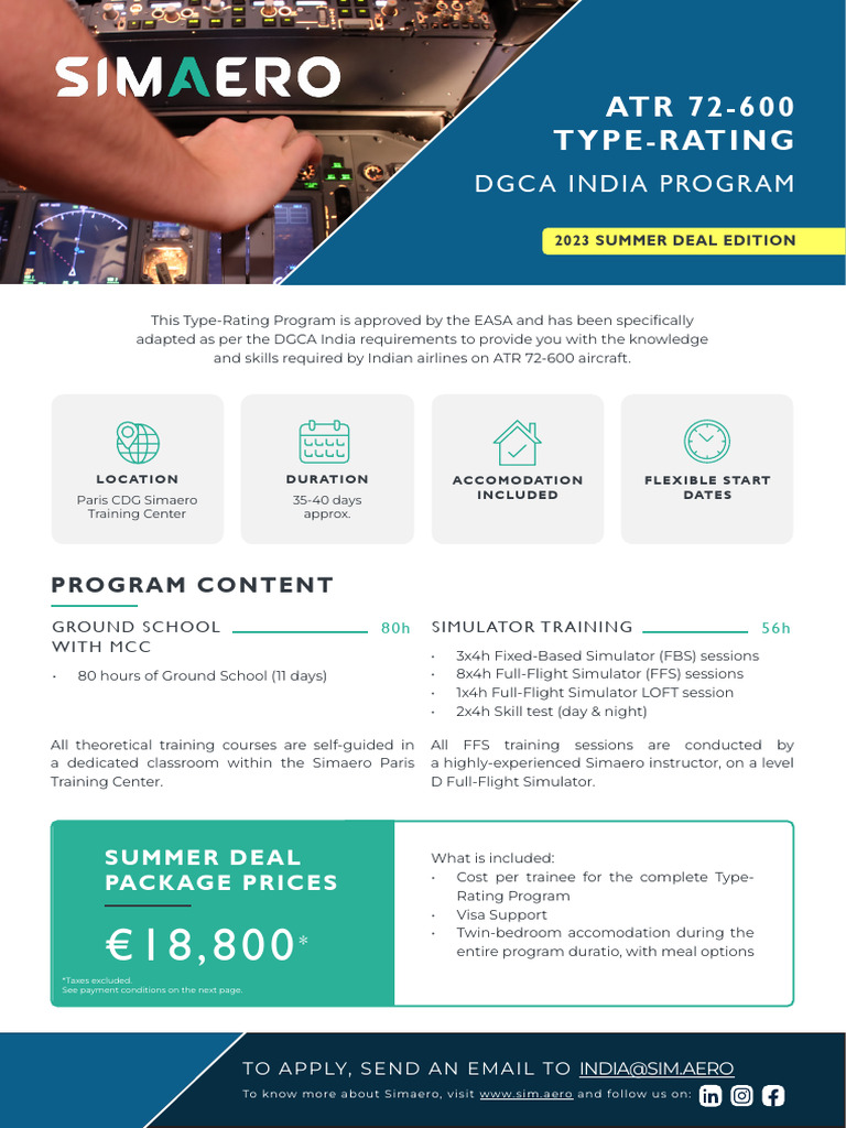 Brochure ATR 72 600 Type Rating 2023 Summer Deal 1 | PDF | Aviation ...