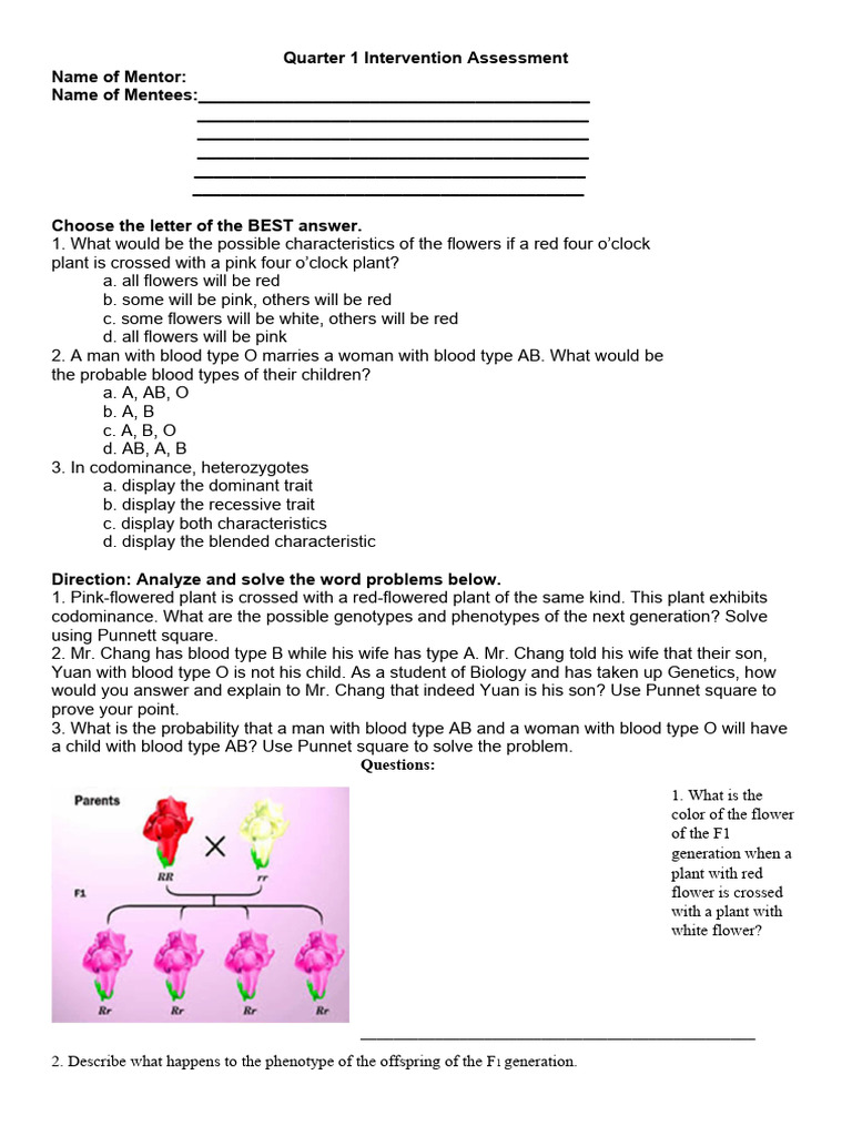 Assessment Grade 9 | PDF | Dominance (Genetics) | Genotype
