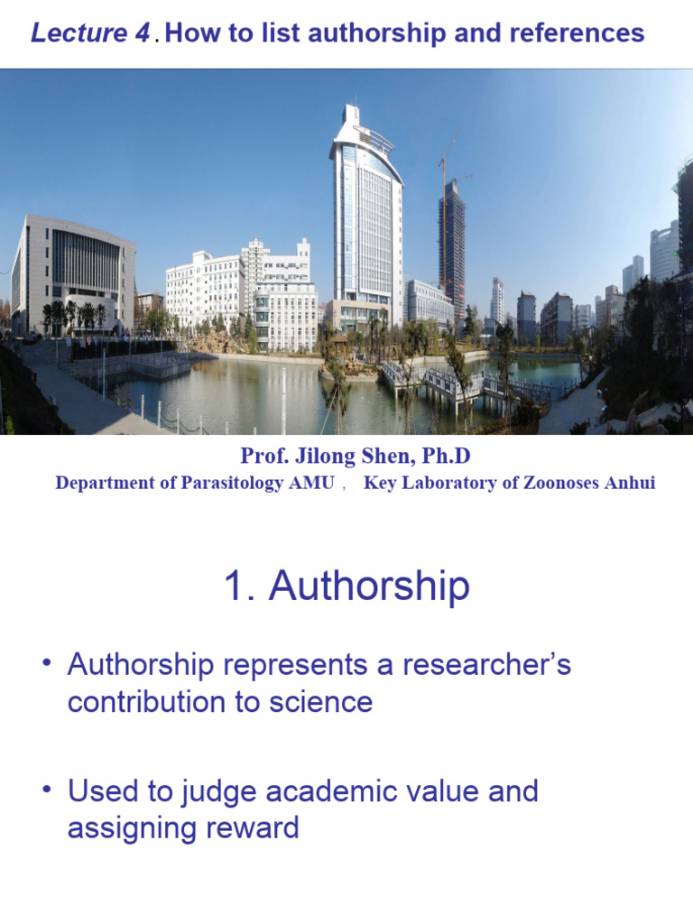 Lecture 4 How To List Authorship Acknowledgement and References | PDF | Pub Med | Citation