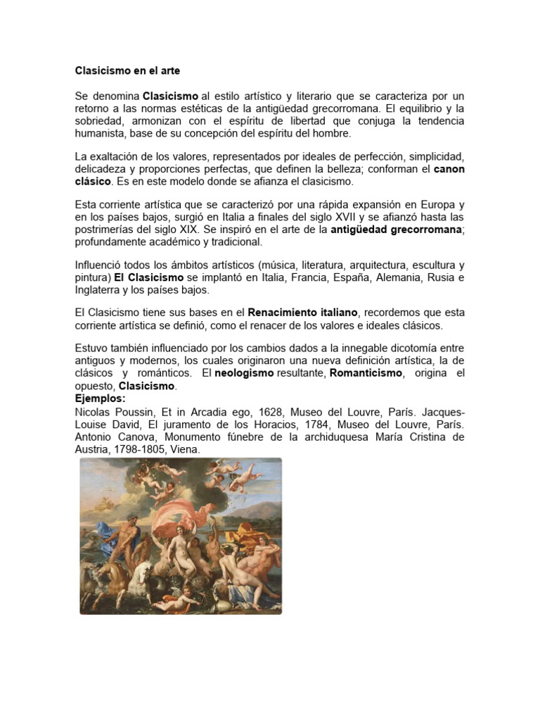 Clasicismo y movimientos artísticos | PDF | Impresionismo | Movimientos ...