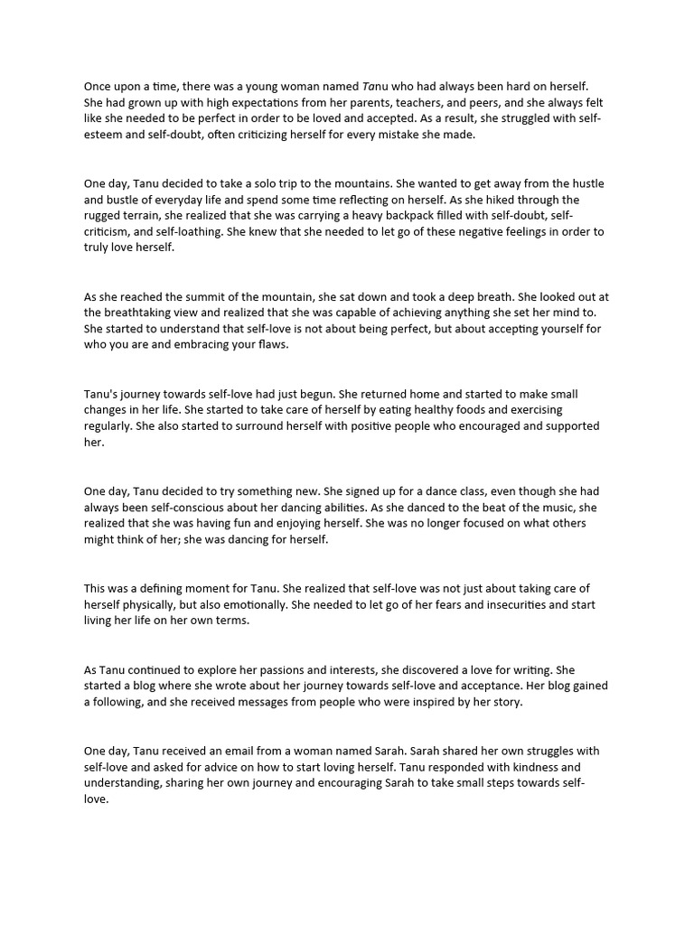 Self Love Story | PDF | Social Psychology | Psychological Concepts