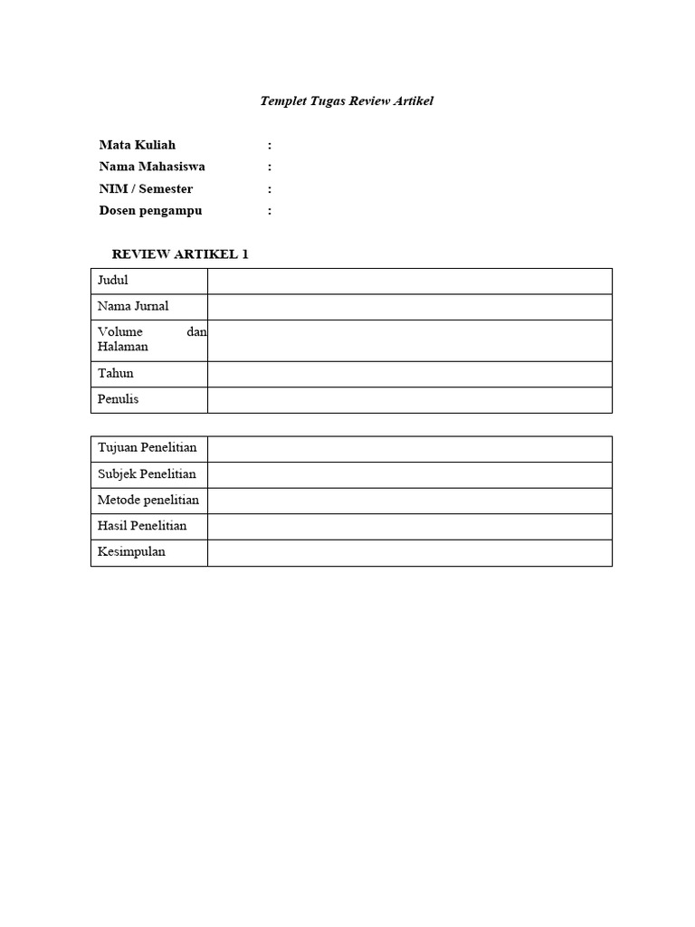 Template Review Artikel | PDF | Sains & Matematika