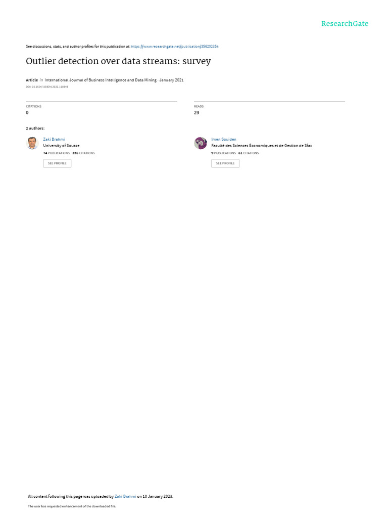 Outlierdetectionoverdatastreams Survey | Download Free PDF | Cluster ...