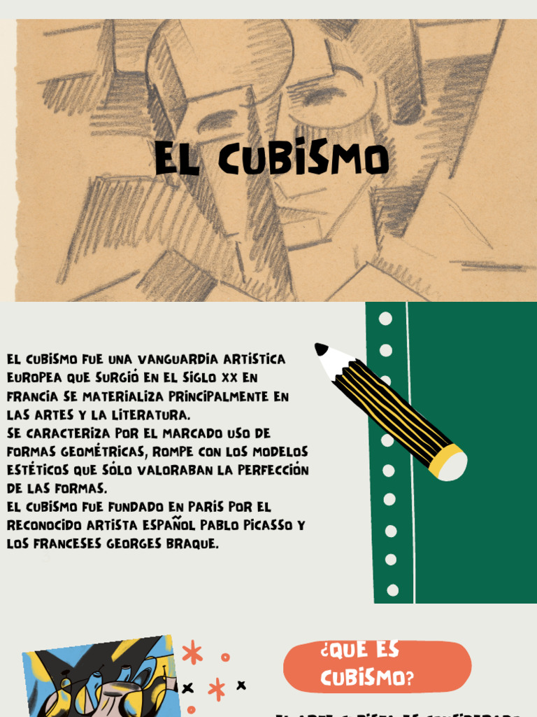 Introduction To Cubism Education Presentation in Grey Orange Blue Hand ...