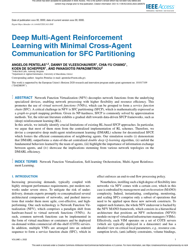 Deep Multi-Agent Reinforcement Learning With Minim | Download Free PDF | Computer Network ...