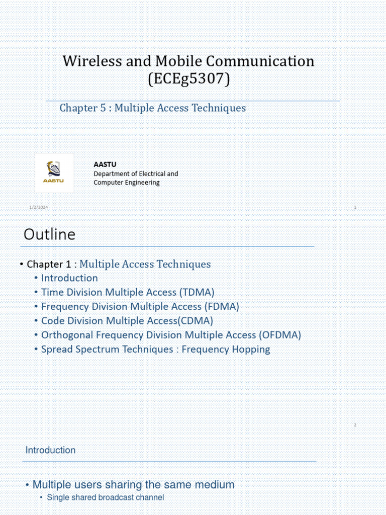 Multiple Access Techniques in Wireless Communication | PDF | Channel Access Method | Orthogonal ...