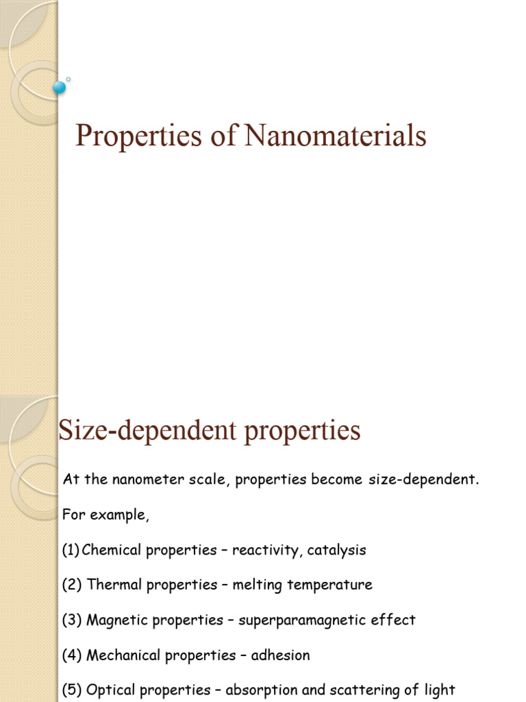 Properties and Applications of Nanomaterials | PDF | Deformation ...