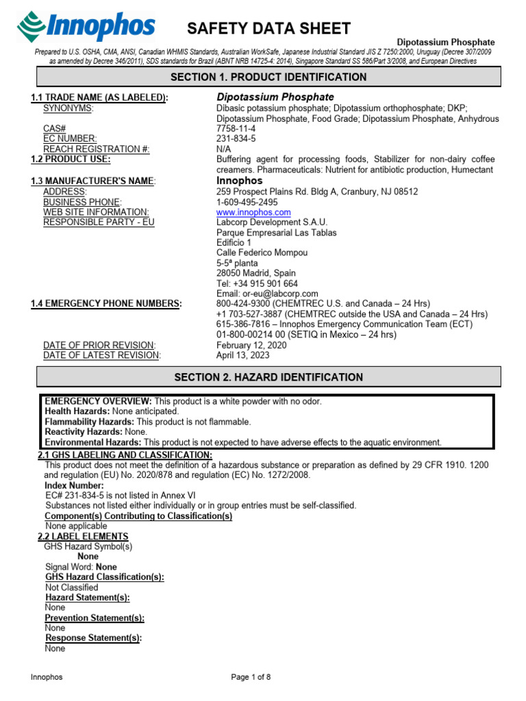 DKP Gran Food Sds | PDF | Dangerous Goods | Firefighting