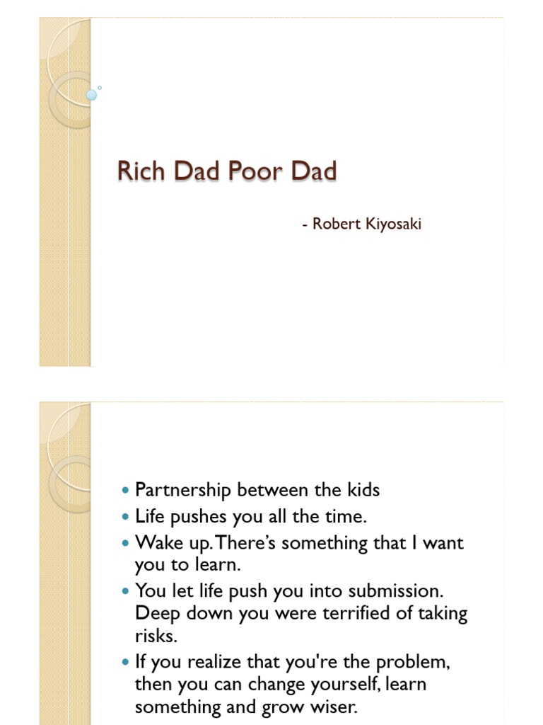 Rich Dad Poor Dad Book Review | PDF | Rich Dad | Economies