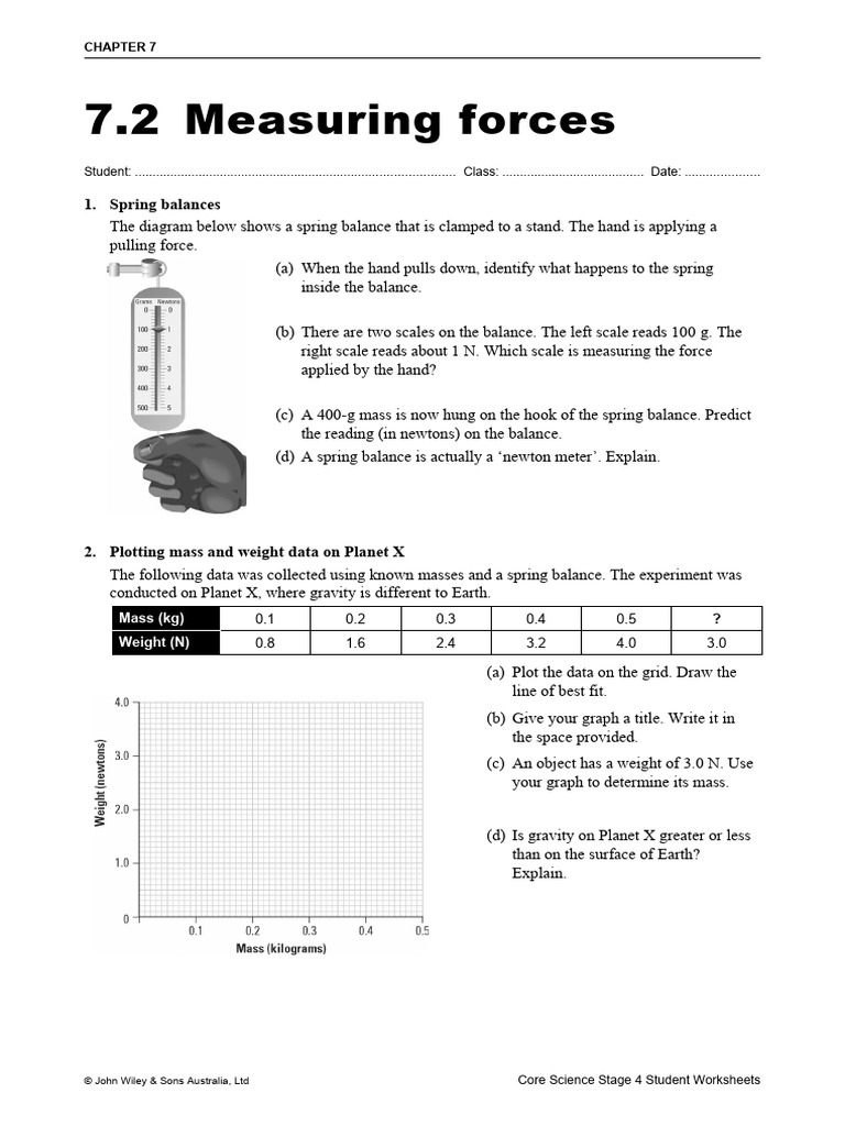 7.2 Measuring Forces | PDF | Weighing Scale | Weight