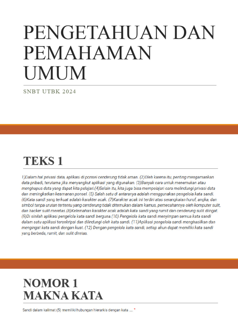 KELAS ONLINE SNBT 28des | PDF