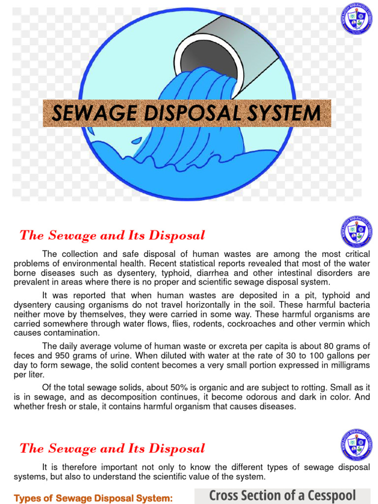 Sewage Disposal System | PDF | Sewage Treatment | Sewerage
