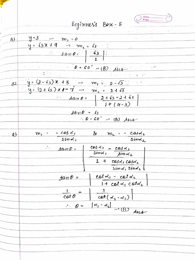 PW Module Coordinate Straight Lines Solution | PDF