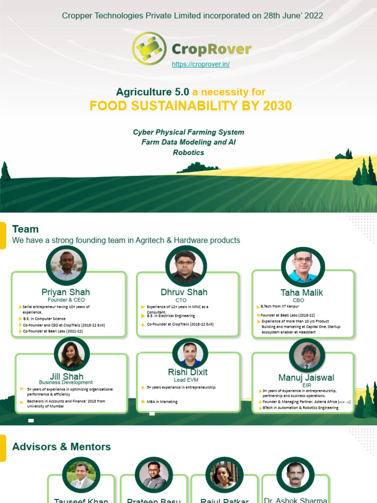 CropRover Pitch Deck Jan 2024 | PDF | Artificial Intelligence | Intelligence (AI) & Semantics