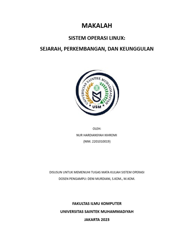 Sistem Operasi Linux : Sejarah dan Perkembangan | PDF Sistem Operasi Linux : Sejarah dan Perkembangan | PDF