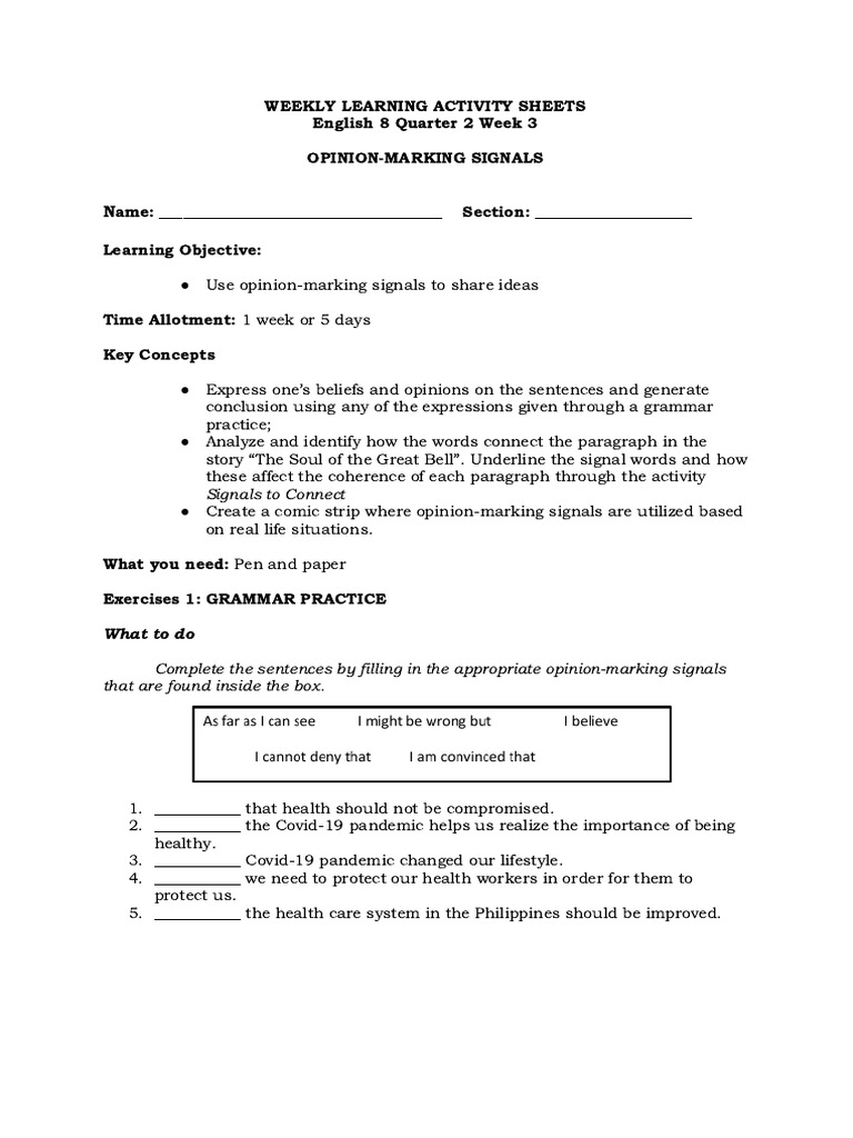 English 8 Q2-LAS-Week 3 SUMMATIVE | PDF | Cognitive Science | Cognition