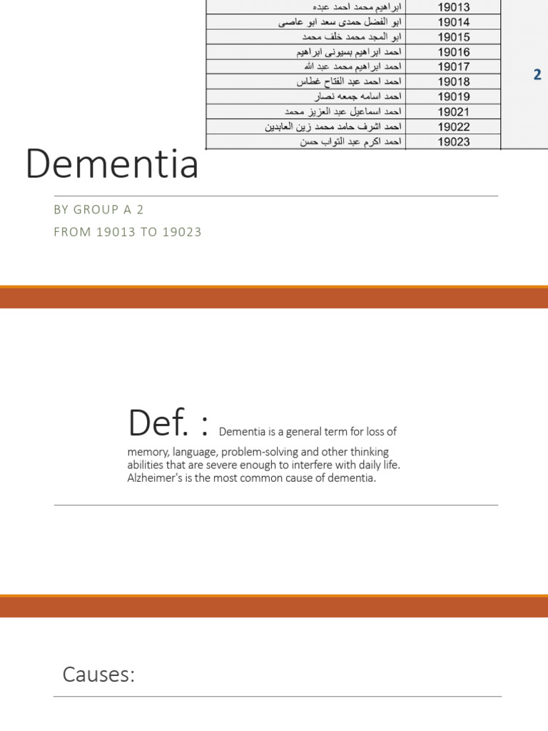 Dementia | PDF | Dementia | Alzheimer's Disease