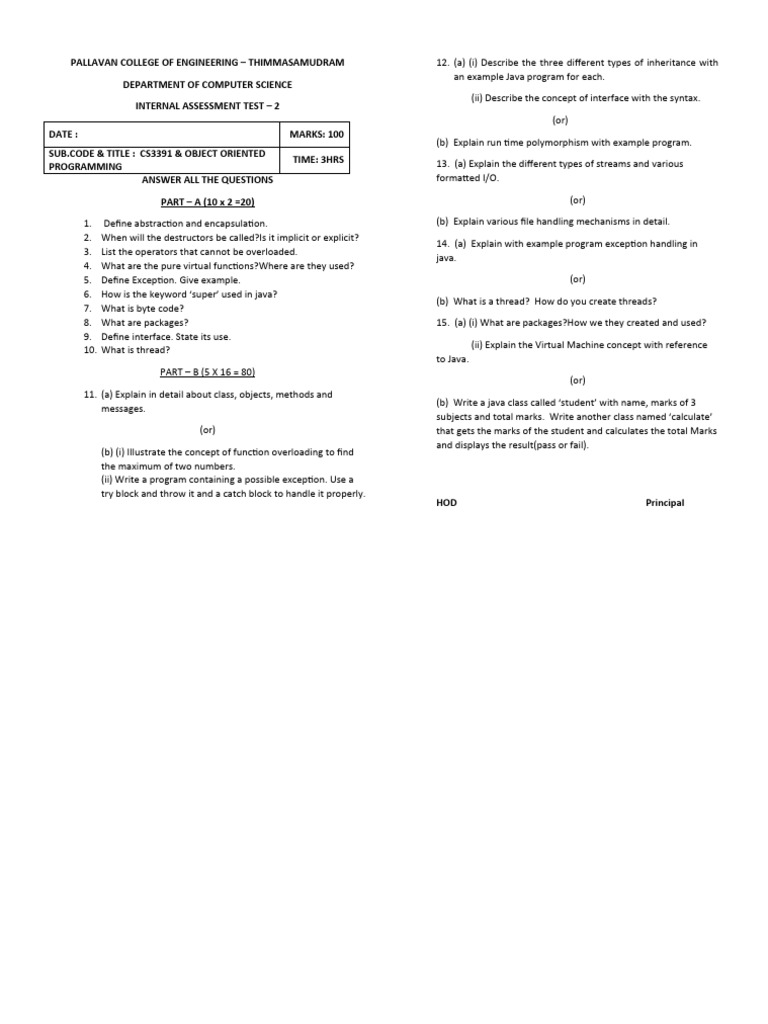 Oops Qp Ass2 Pdf Class Computer Programming Object Oriented Programming 8236