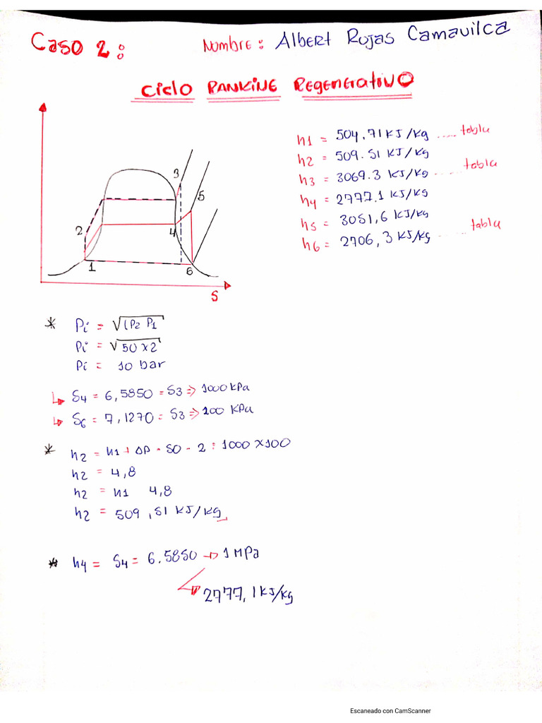 Ciclo Rankine Regenerativo | PDF