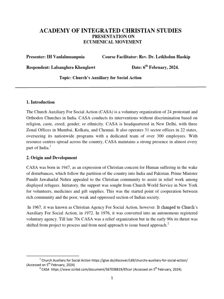 Church Auxiliary For Social Action | PDF | Poverty | Poverty & Homelessness