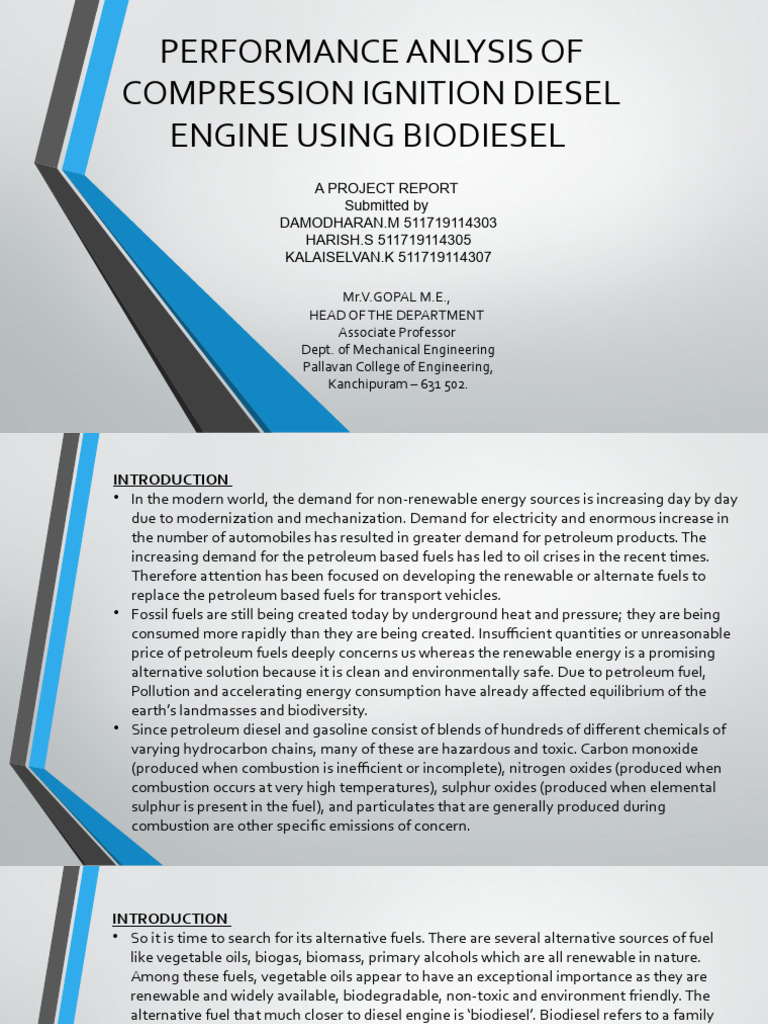 Performance Anlysis of Compression Ignition Diesel Engine Using | PDF ...