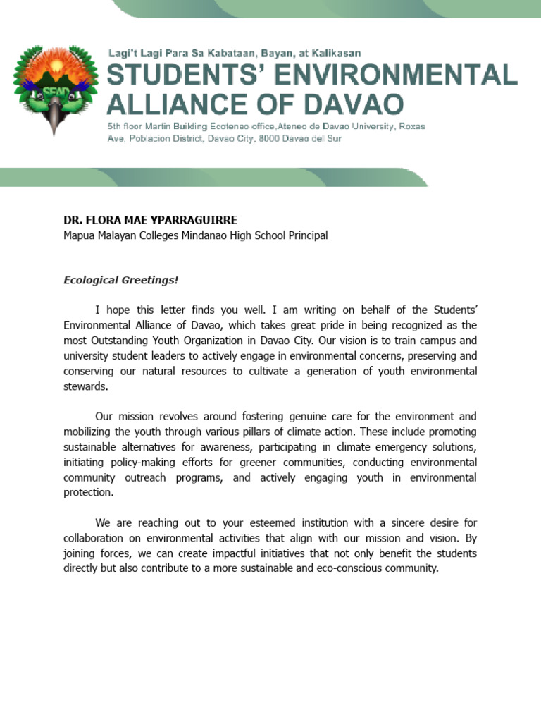 MMCM Hs Sead Letter | PDF