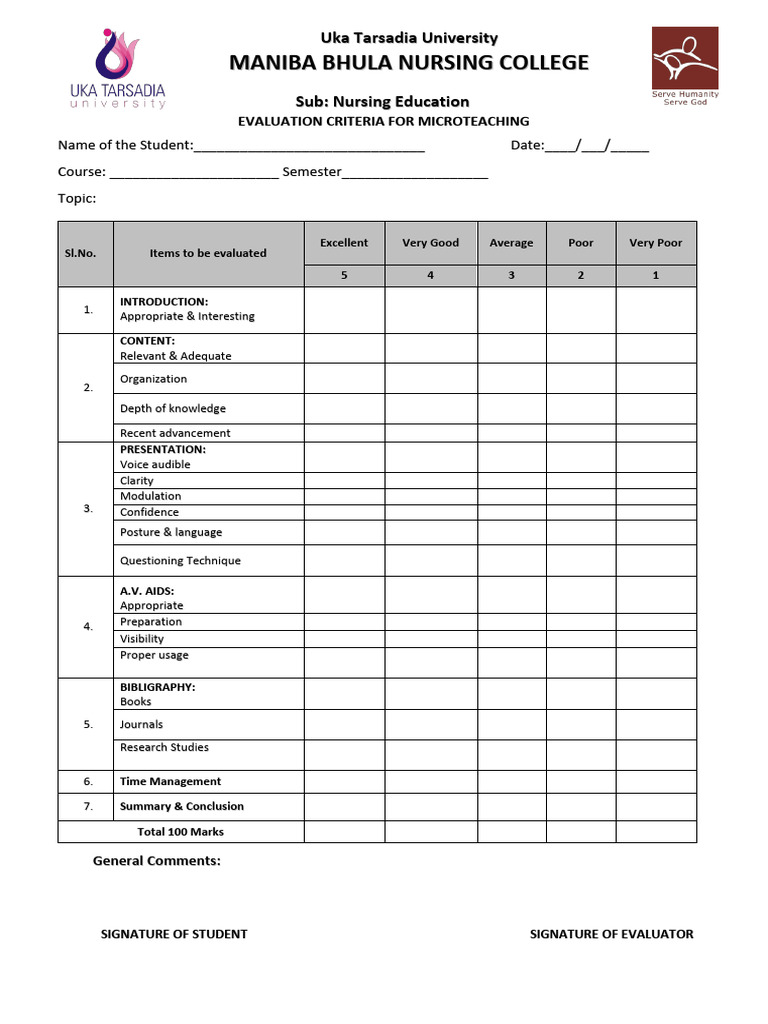 Micro Teaching Evaluation | PDF
