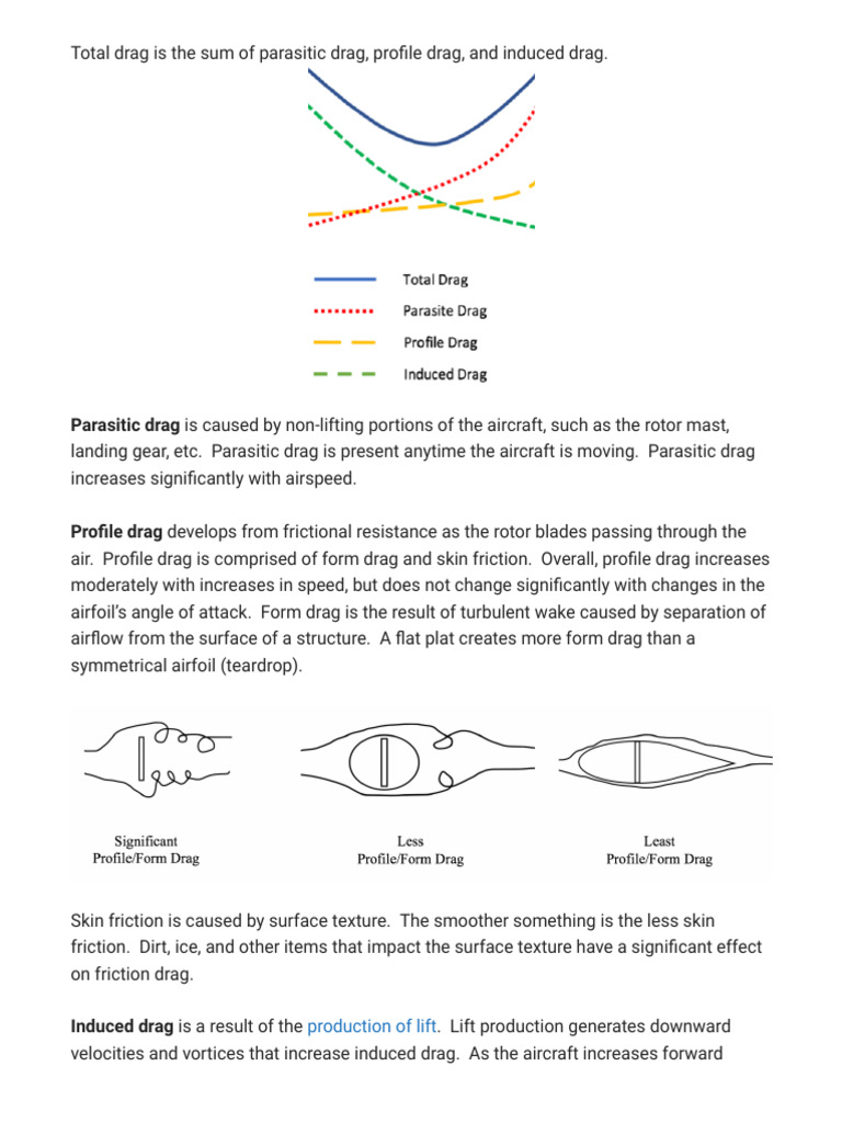 What Is Total Drag - Helicopter Study Guide | PDF