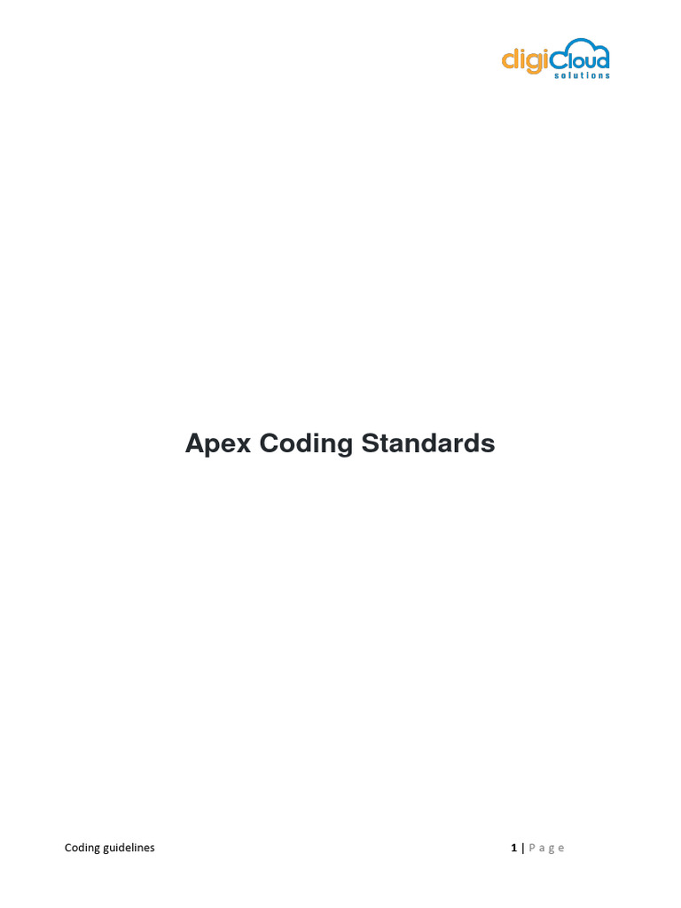 Apex Coding Guidelines V1 | PDF | Class (Computer Programming) | Programming Language