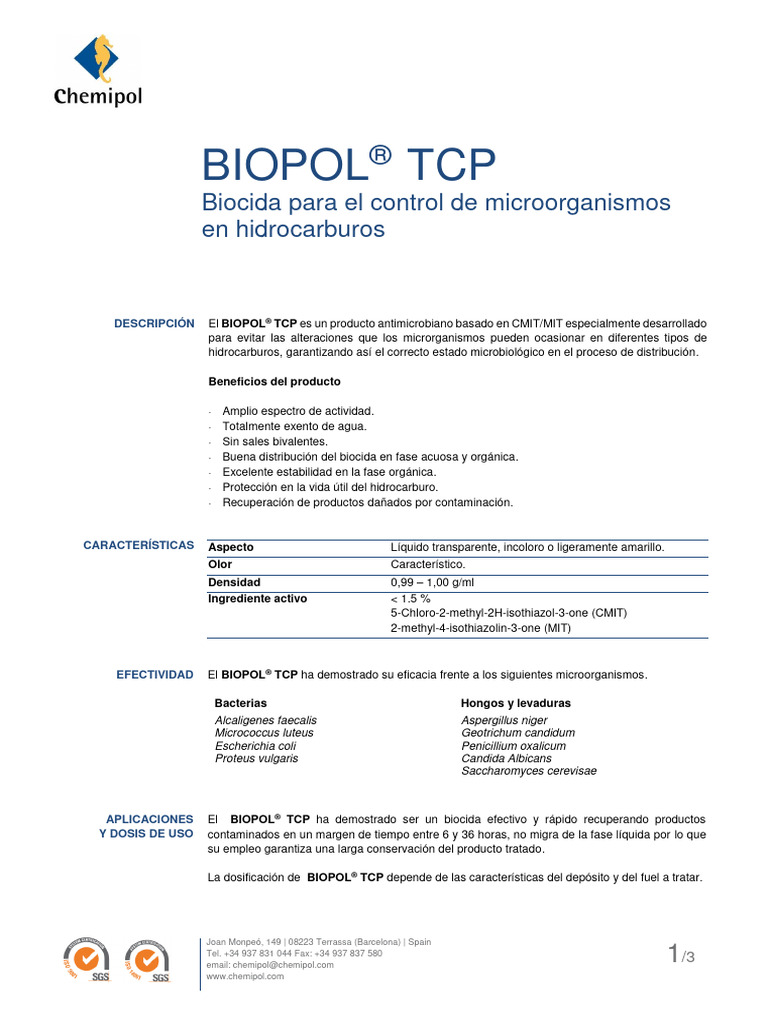 20218FT-BIOPOL TCP Garrafa 5 L | PDF | Sustancias químicas | Química