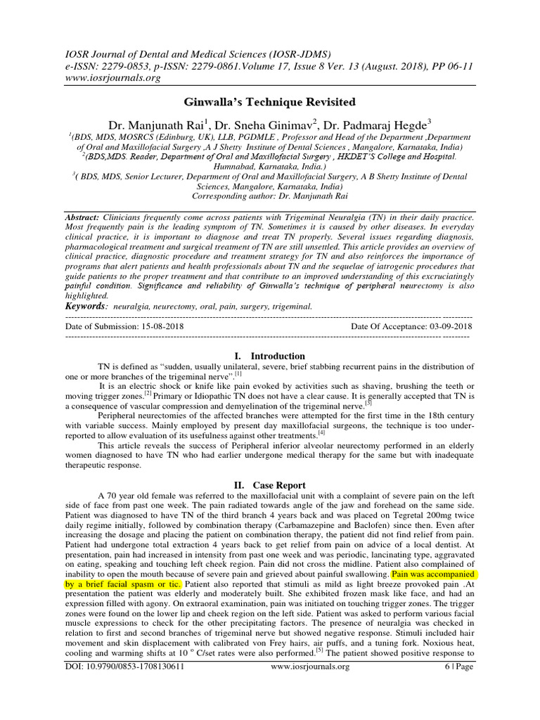 Dr. Manjunath Rai, Dr. Sneha Ginimav, Dr. Padmaraj Hegde: Ginwalla's ...