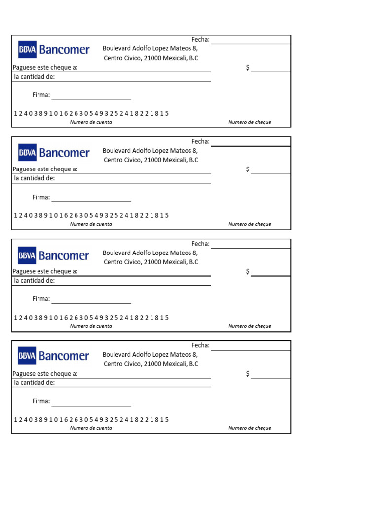 Cheques Bancomer | PDF