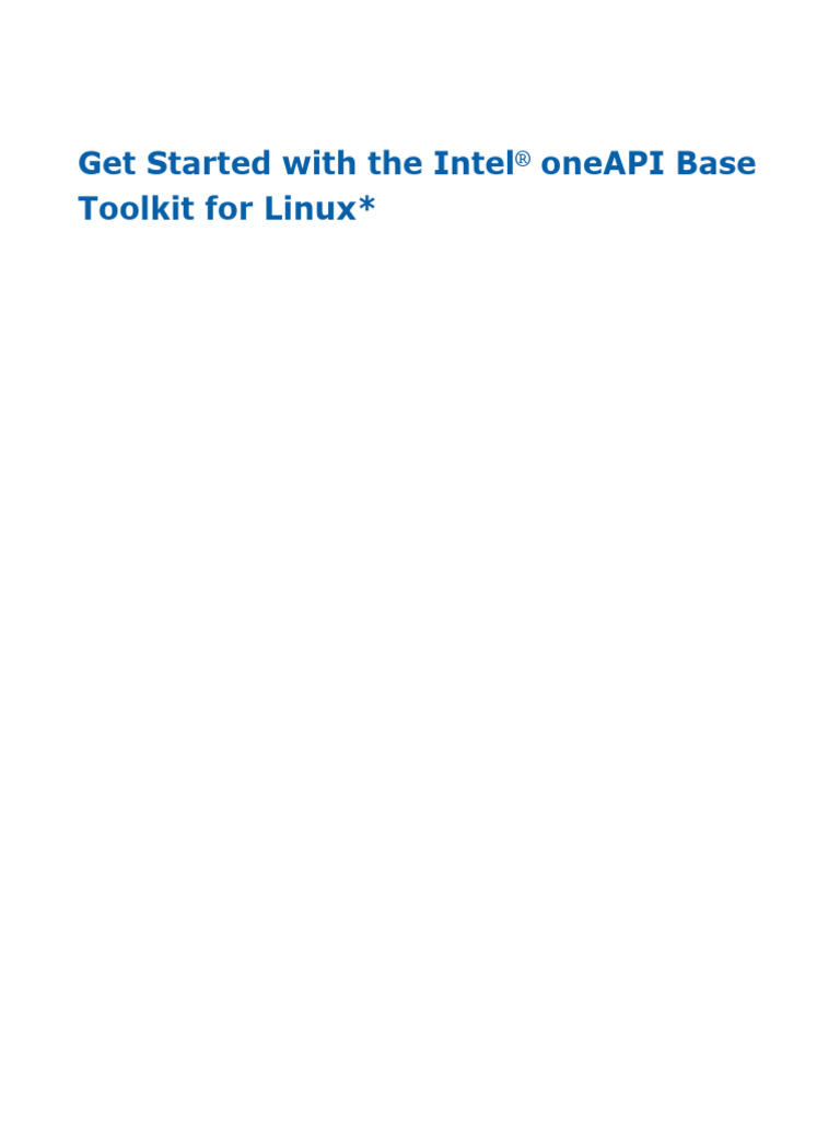Oneapi Base Toolkit - Get Started Guide Linux - 2023.0 766893 766894 | PDF | Operating System ...