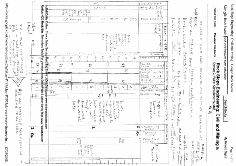Rock Core Log Sample - Binod | PDF