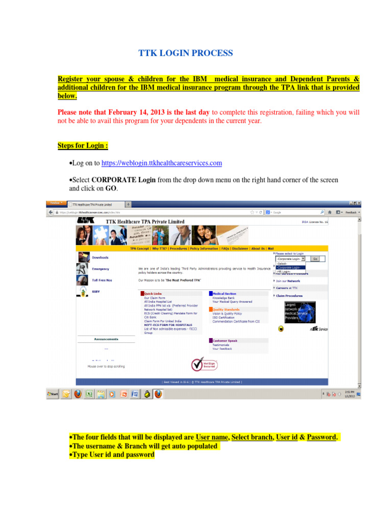 TTK Login and Enrollment Guide | PDF | Password | Icon (Computing)