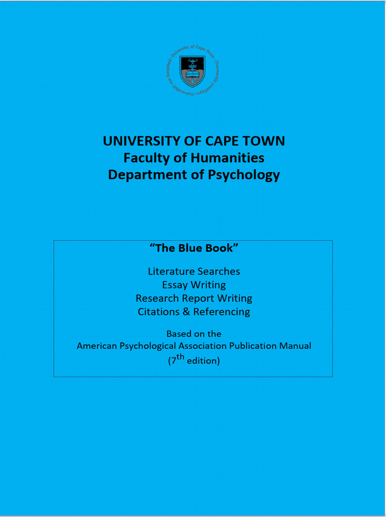 Literature Searches and Referencing - Blue Book | PDF | Social Support ...