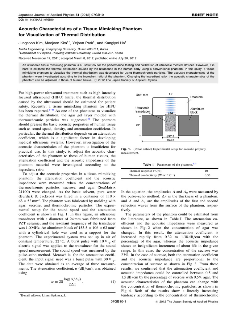 Phantom | PDF | Ultrasound | Attenuation