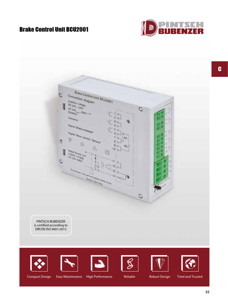 Brake Control Unit BCU2001 | Download Free PDF | Relay | Rectifier